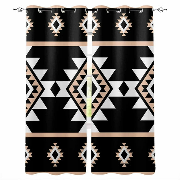 Black White Boho Blackout Curtains 45 Inches Long, Modern Western Aztec ...