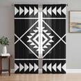 Black White Boho Sheer Curtains for Living Room Bedroom Geometric ...