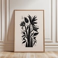 Black White Botanical Plant Floral Silhouette Abstract Nature ...