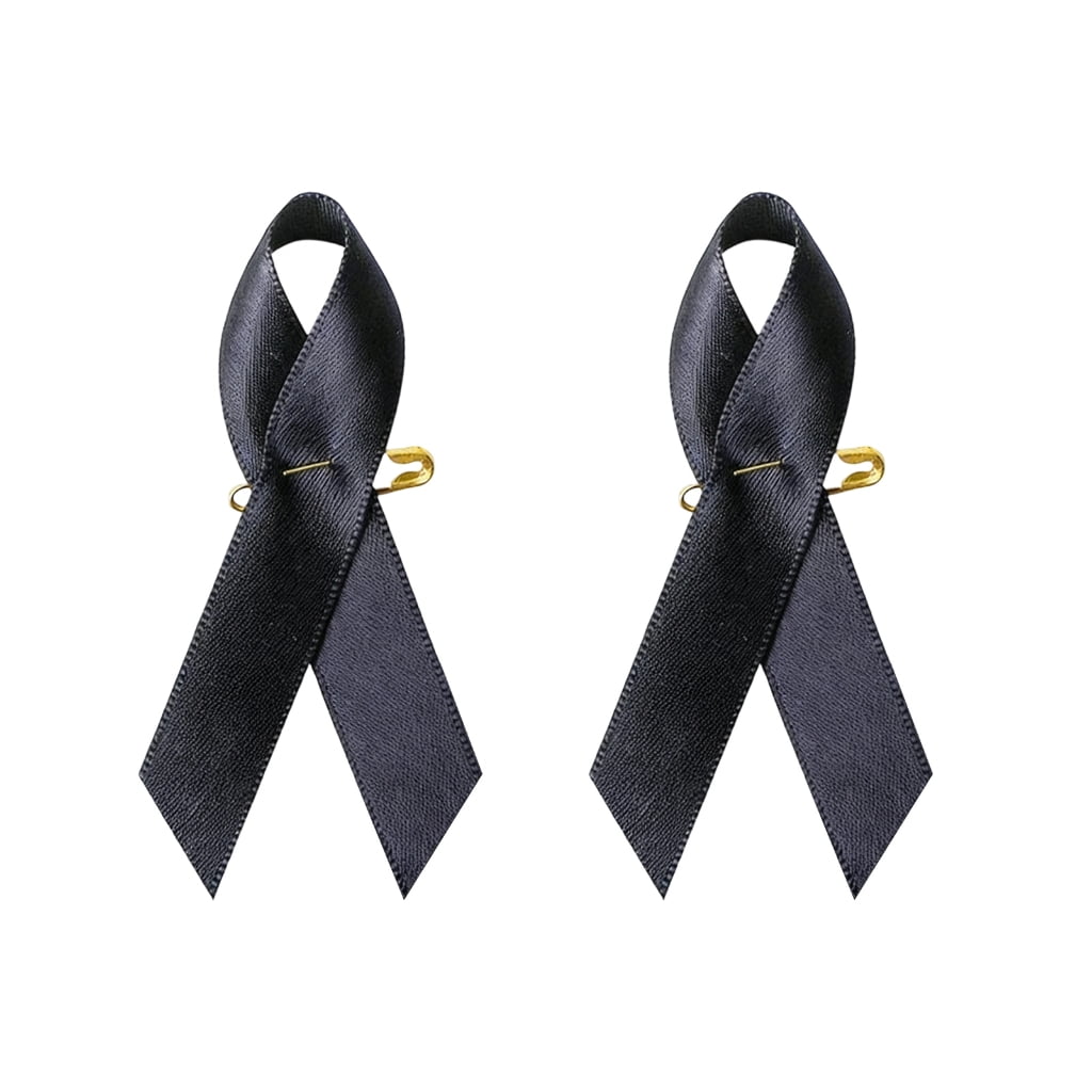 Black White Bow Brooch Pin, Memorial Service Jewelry with Secure Clasp ...
