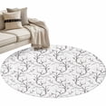 Black White Branches Round Area Rugs Collection 3', Vintage Art ...