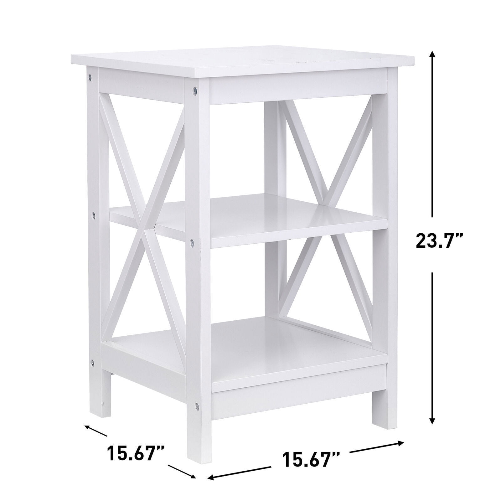 Black/White/Brown 24" Side End Table with Storage Shelf Sofa Table X ...