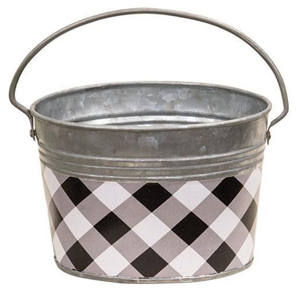 Black & White Buffalo Check Oval Pail - Walmart.com
