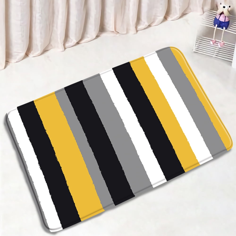Black White Buffalo Plaid Bath Mats Sets Gray Square Creative Geometric ...
