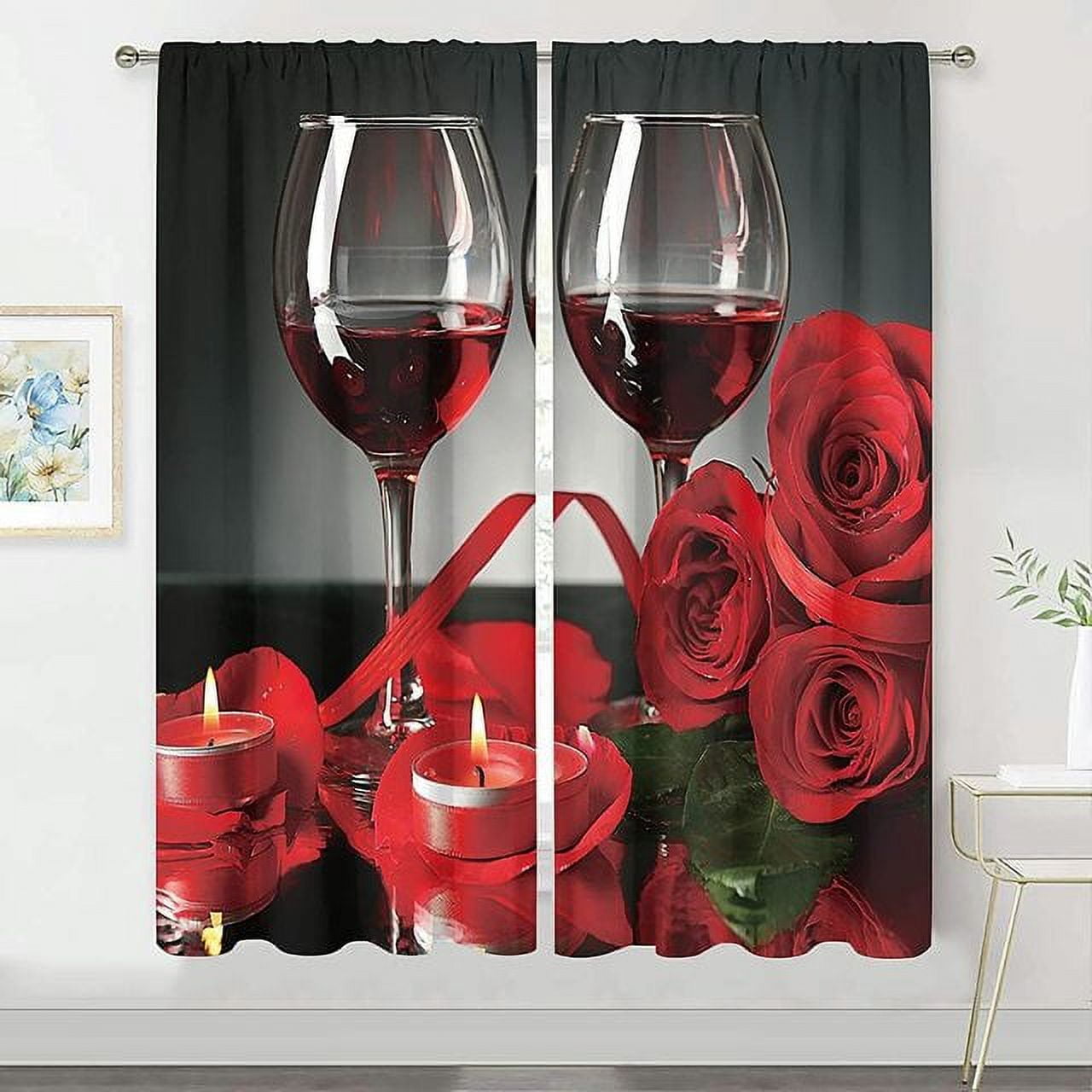 Black White Buffalo Plaid Chefs Kitchen Food Curtains for Living Room ...