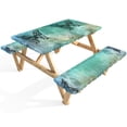 Black White Butterfly Picnic Table Cover with Bench Covers Vintage ...