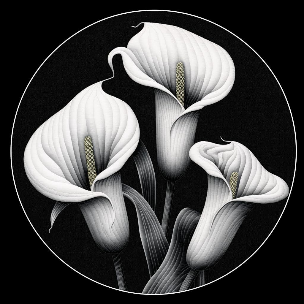 Black and White Calla Lily Flower 5D Diamond Art Painting by Number ...