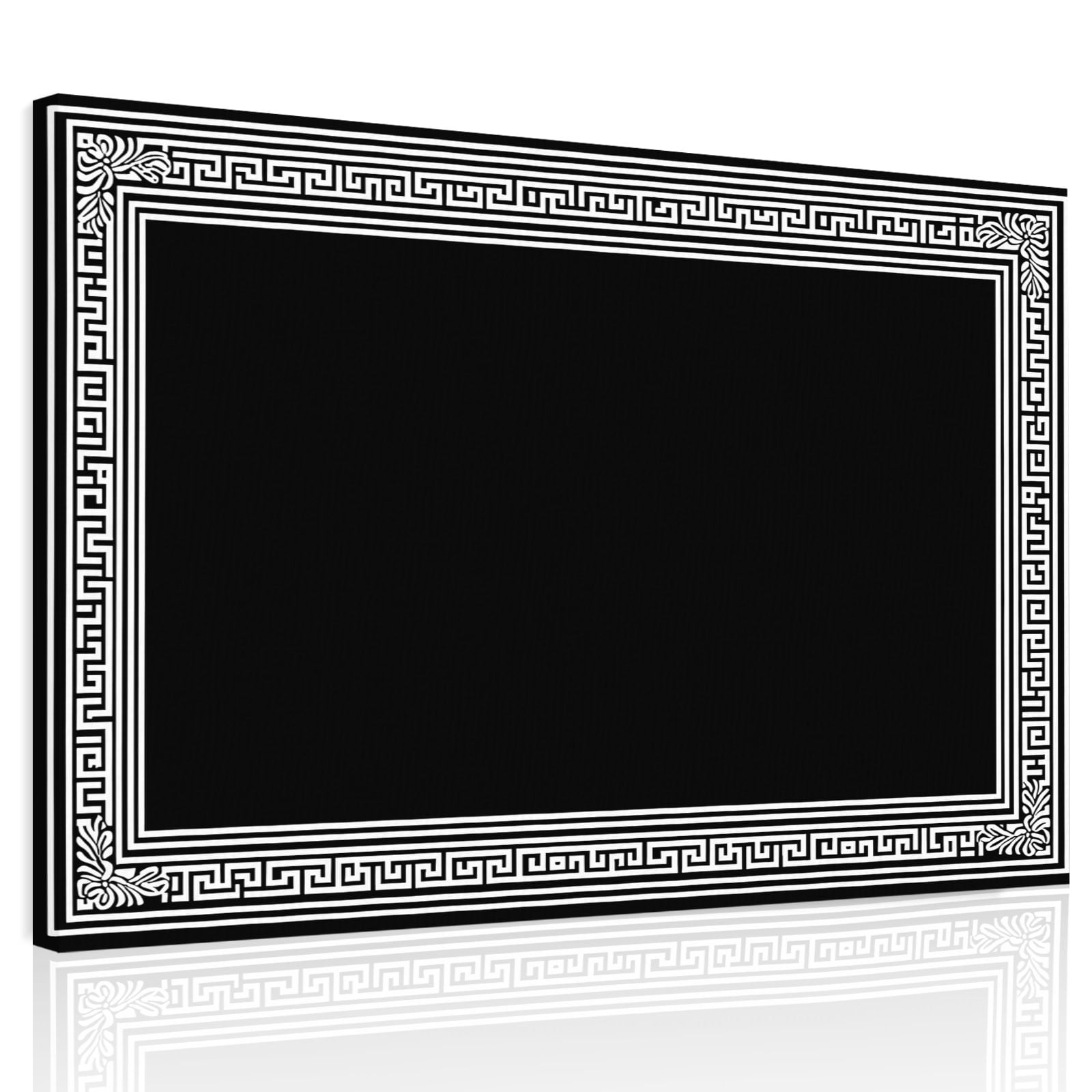 Black White Canvas Print Wall Art, Geometric Greek Key Bordered ...