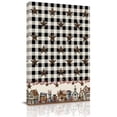 Black White Canvas Wall Art for Living Room, Buffalo Plaid Country Star ...