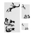 Black White Cat Towel Set of 3, Soft Microfiber Bath Towels, Hand Towel ...