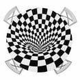 Black White Checker Round Fitted Tablecloth with Elastic Edge, Modern ...