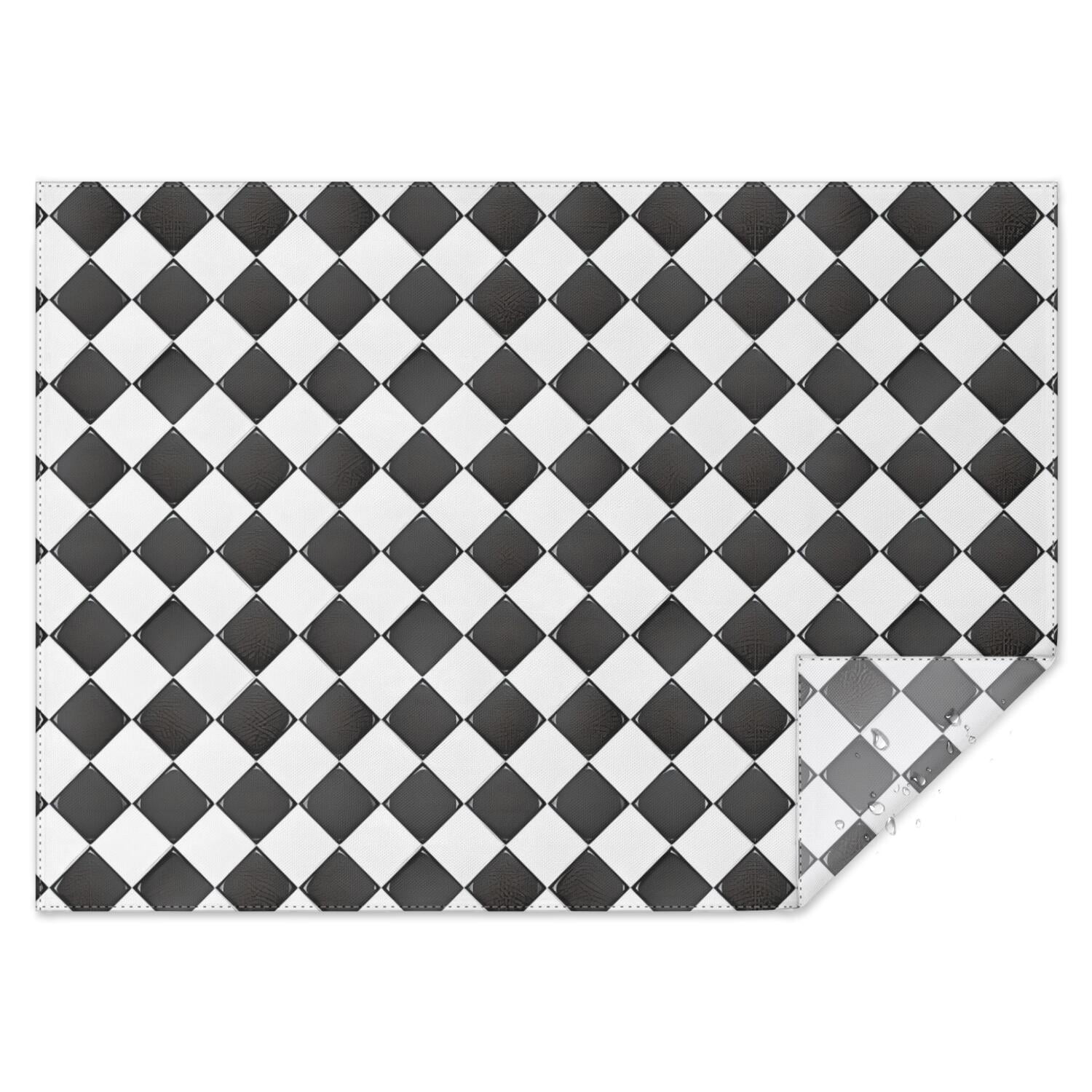 Black and White Checkerboard Checkered Pattern Rectangle Tablecloth 60 ...