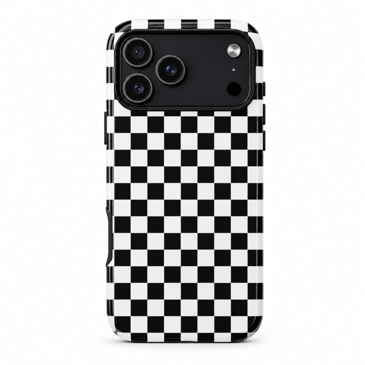 Black White Checkerboard Tough Case for Apple iPhone, Dual-Layer ...