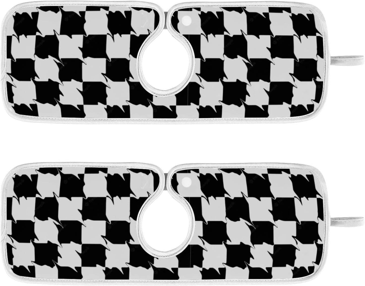 Black and White Checkered 2PCS Faucet Absorbent Mat Kitchen Faucet Sink ...