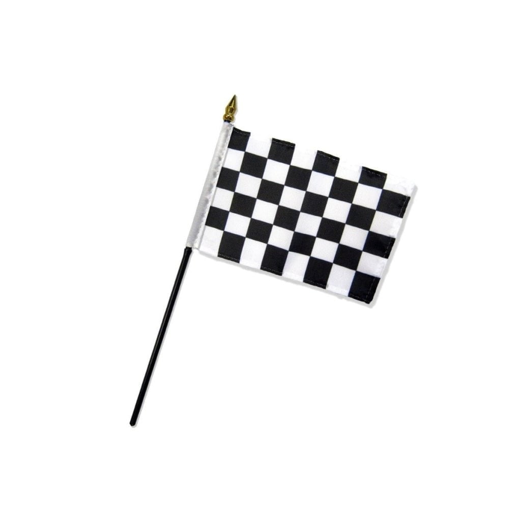 Black & White Checkered 4x6in Stick Flag - Walmart.com