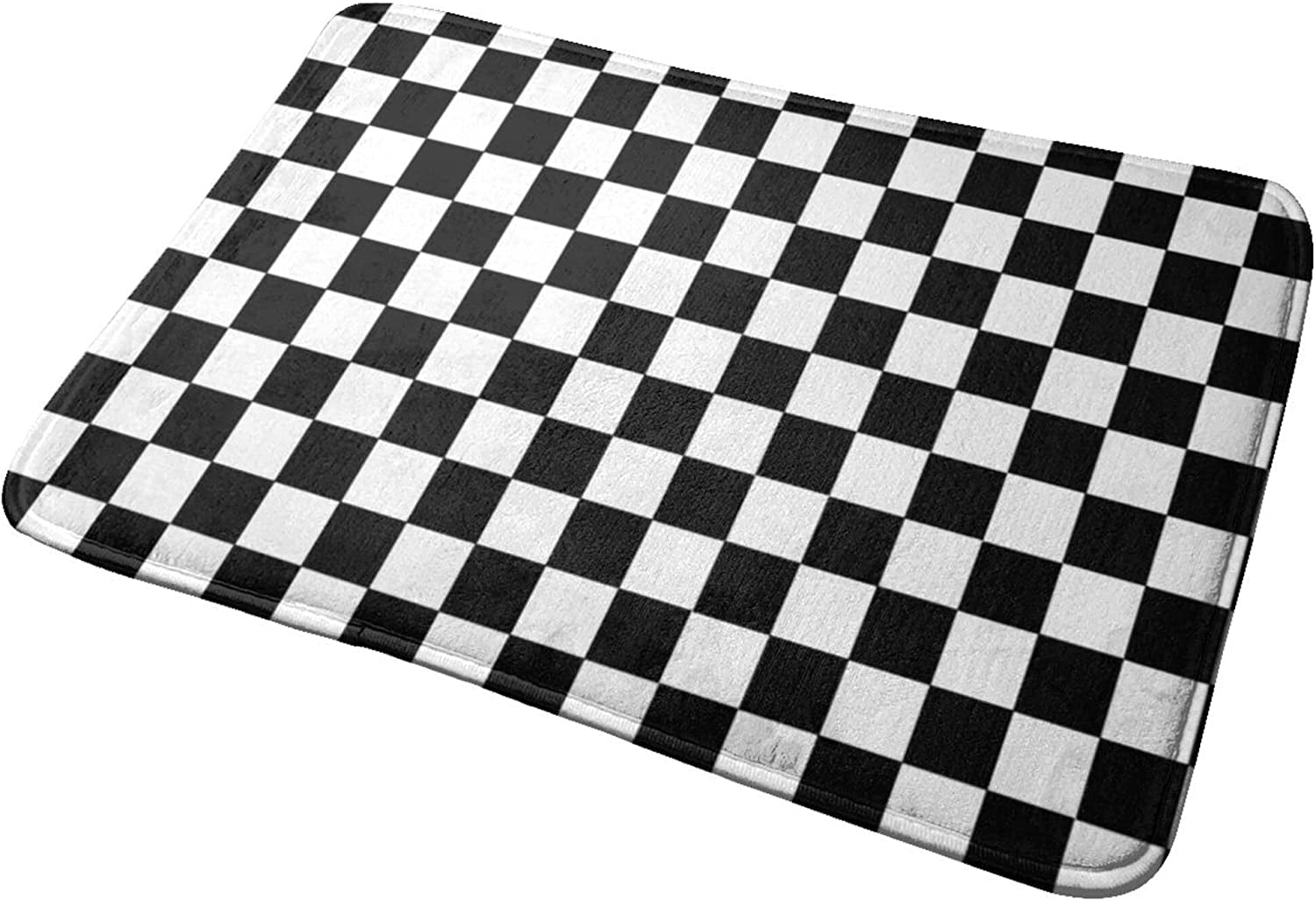 Black White Checkered Bath Mats Carpet 15.75x23.62 Inch Bathroom Rugs ...