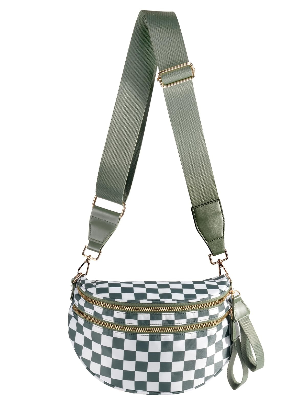 Black and White Checkered Crossbody Bag Bum Bag for Women,Spacious ...
