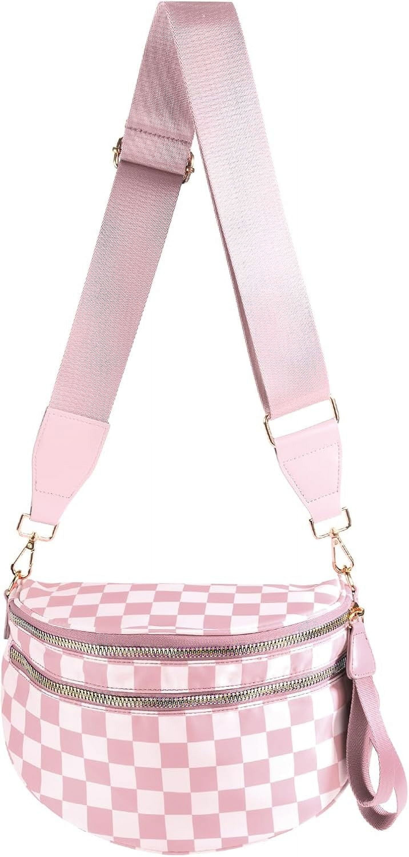 Black and White Checkered Crossbody Bag Bum Bag for Women,Spacious ...
