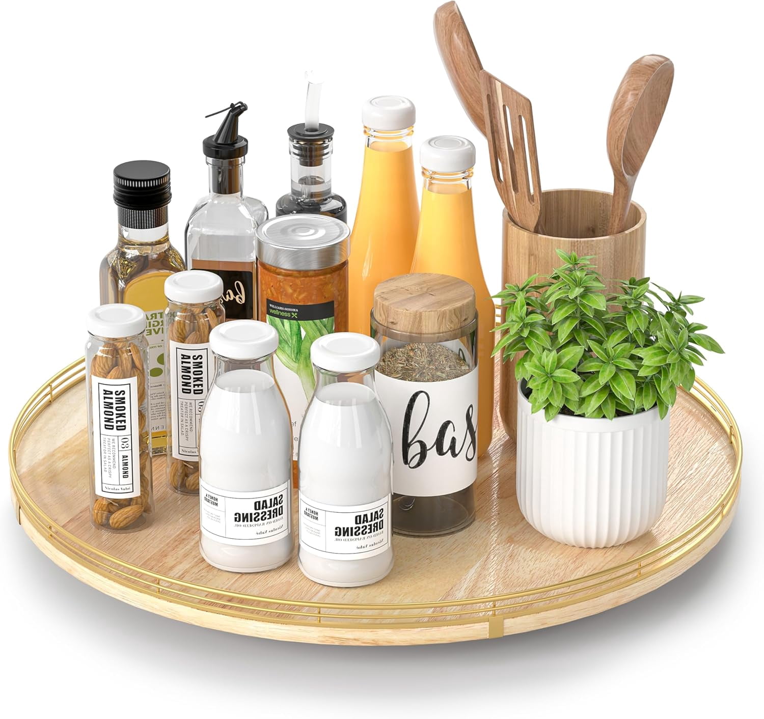 Black and White Checkered Lazy Susan Turntable Organizer, 360 ...