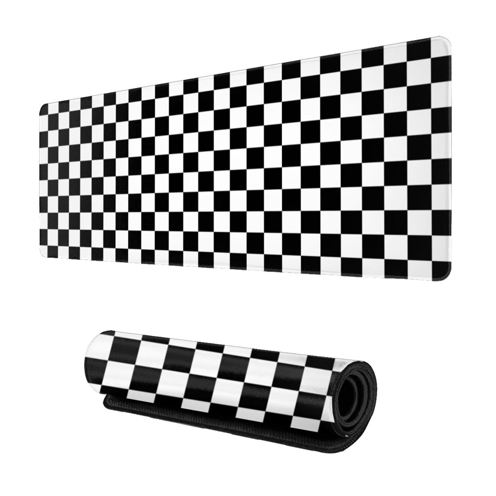 Black and White Checkered Mouse Pad Gaming XL Large Mousepad Desk Mat ...