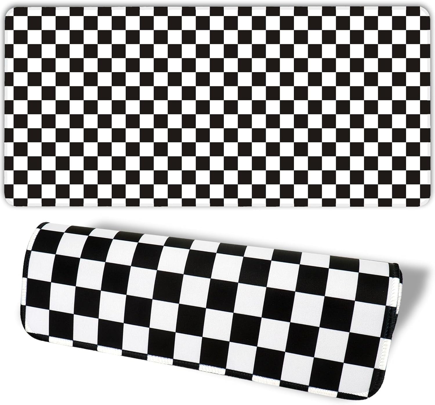Black White Checkered Mouse Pad Plaid Gaming Mousepad Non-Slip Rubber ...