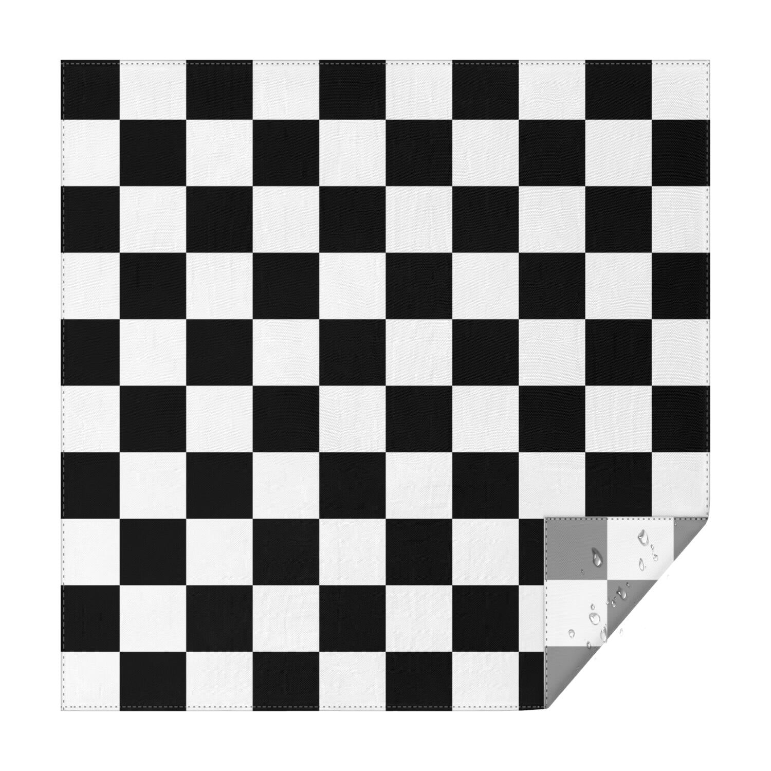 Black and White Checkered Pattern Square Tablecloth,Waterproof Square ...