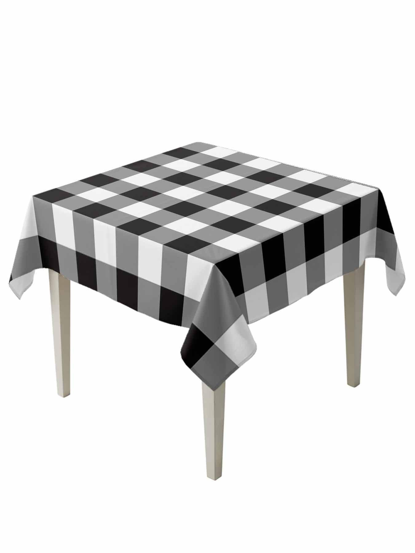 Black and White Checkered Table Cloth, Farmhouse Buffalo Plaid ...
