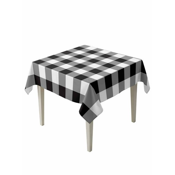 Black and White Checkered Table Cloth, Farmhouse Buffalo Plaid ...