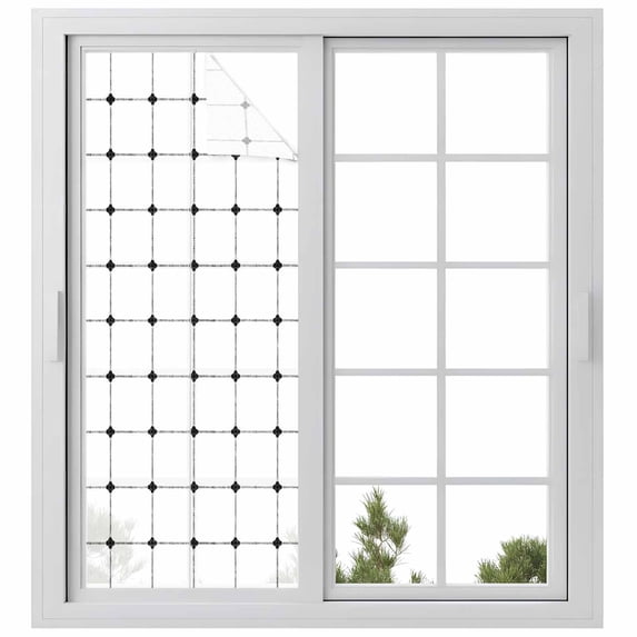 Black White Checkered Window Privacy Film, Modern Minimalist Geometric ...
