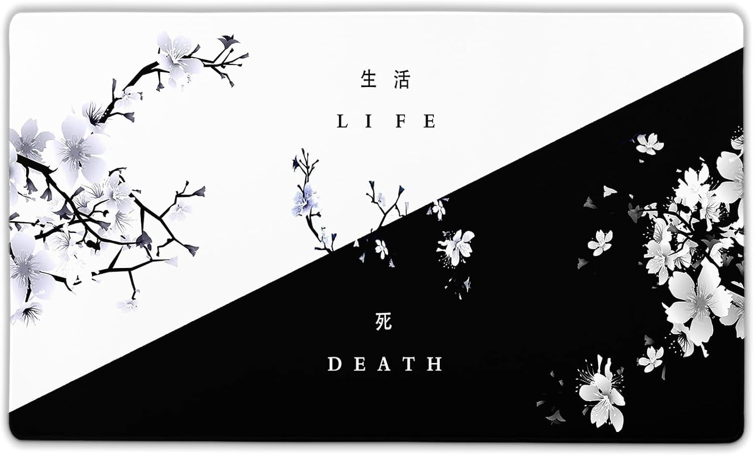Black White Cherry Blossom Mouse Pad Large Japanese Sakura Death Life ...