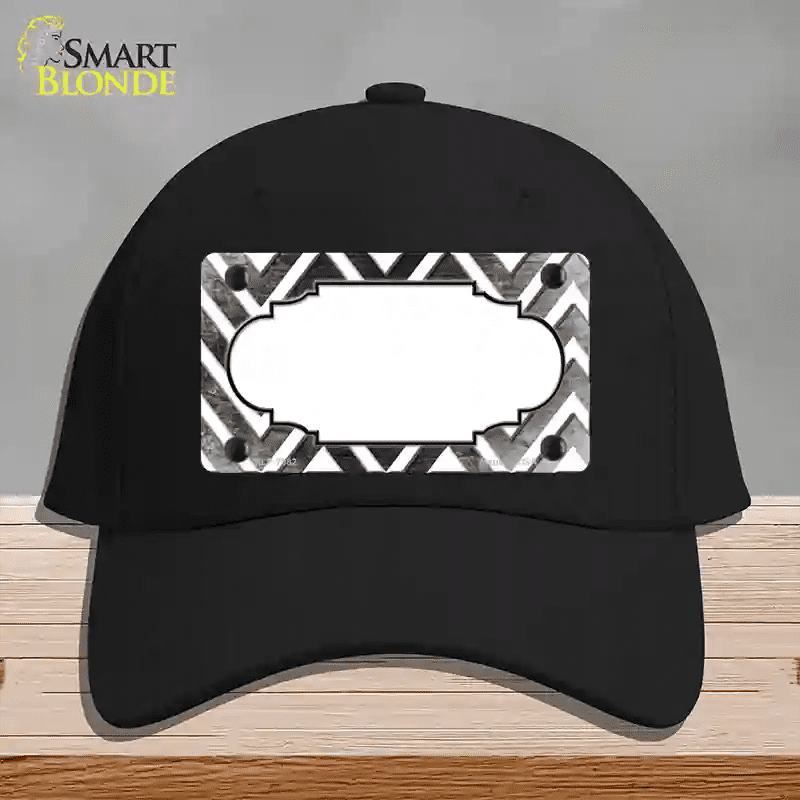 Black White Chevron Scallop Oil Rubbed Novelty License Plate Hat Cotton ...