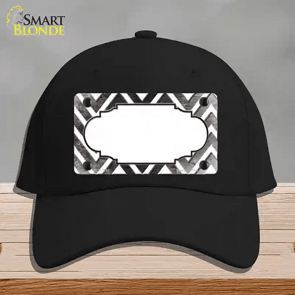 Black White Chevron Scallop Oil Rubbed Novelty License Plate Hat Cotton ...