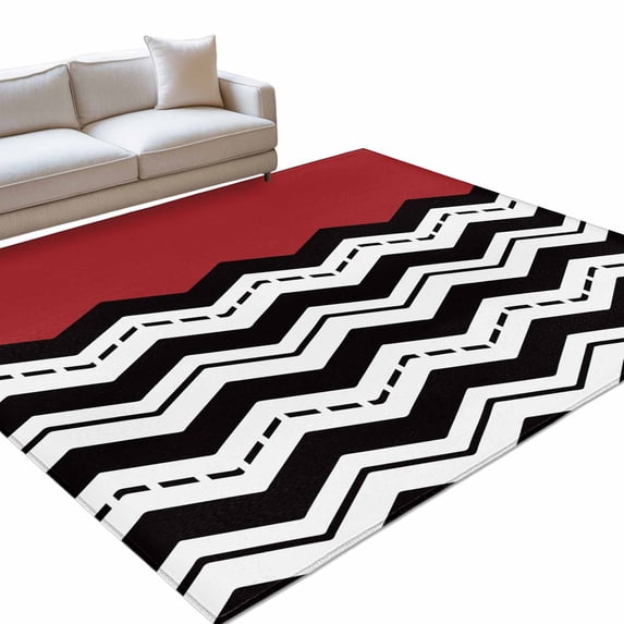 Black White Chevron Washable Rug 3x5 Area Rug for Living Room Bedroom ...