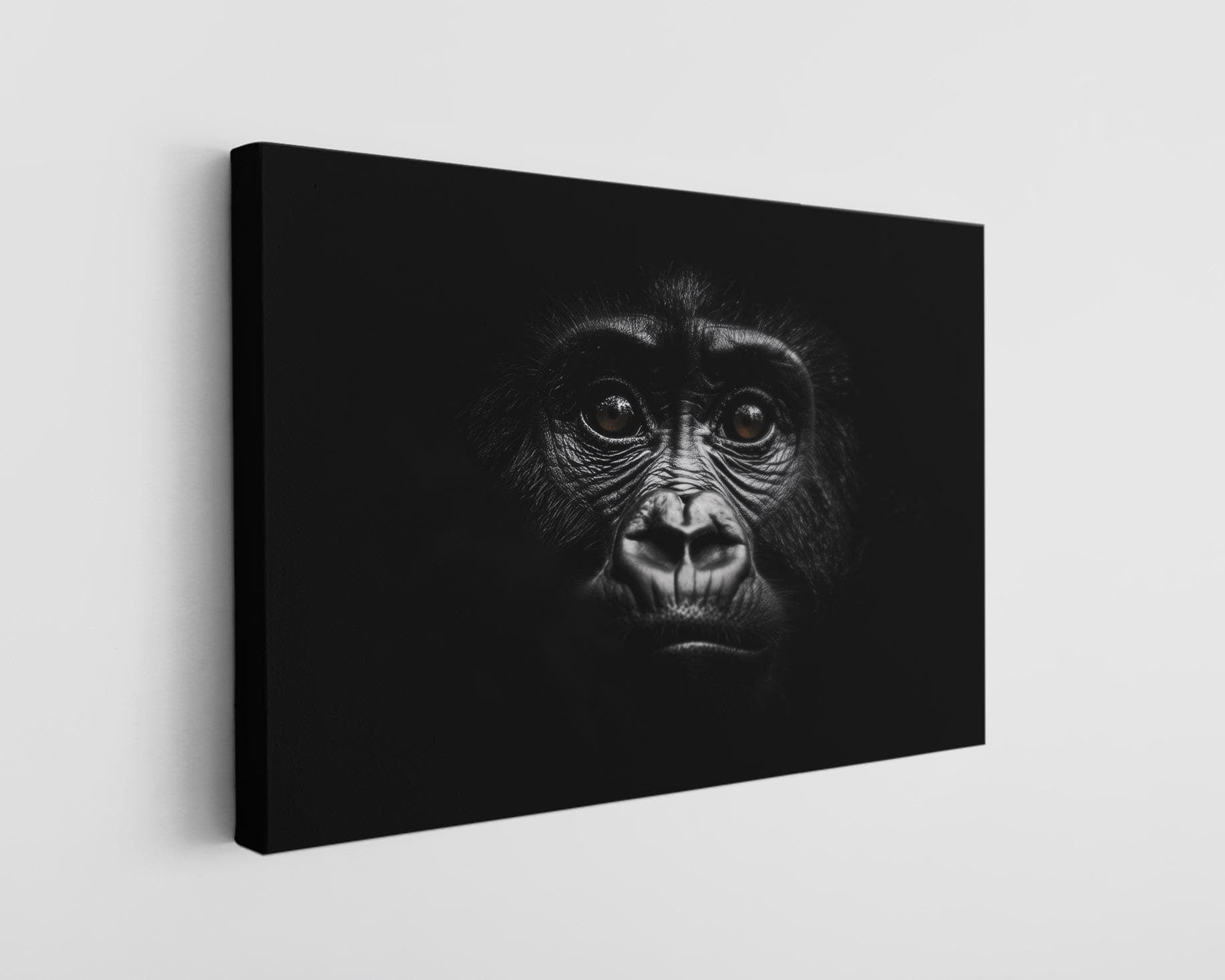Black and White Chimpanzee Canvas Wall Art - High-Quality Wildlife ...