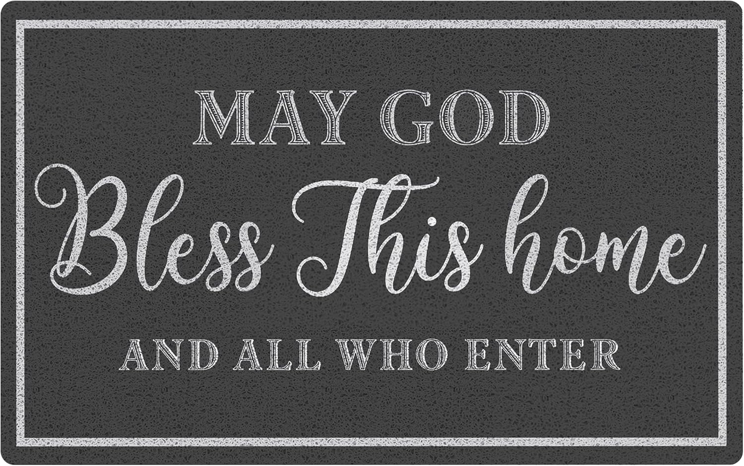 Black and White Christian Door Mat, May God Bless This Doormat Indoor ...
