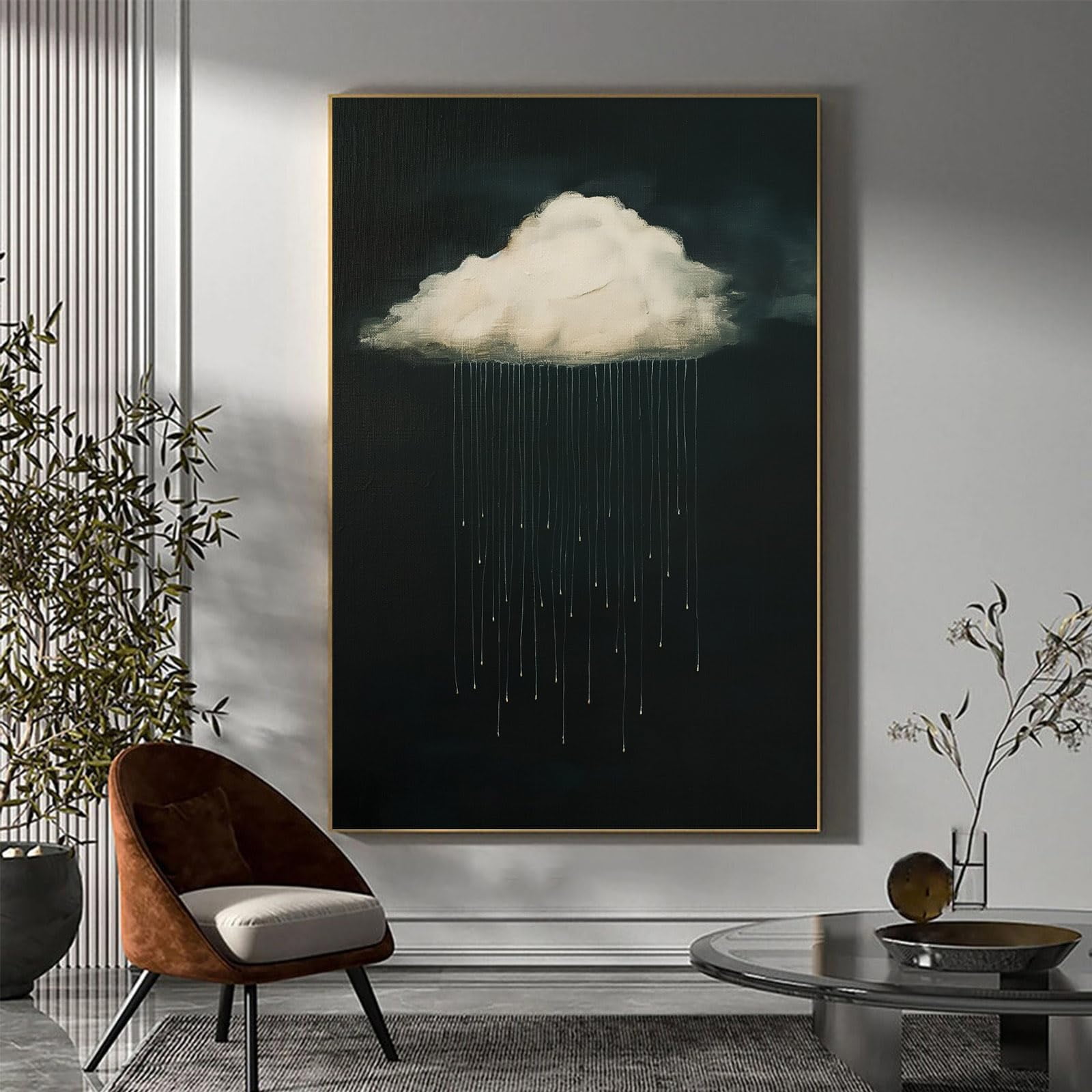Black and White Cloud Wall Art Vintage Rain Cloud Pictures Dark Clouds ...