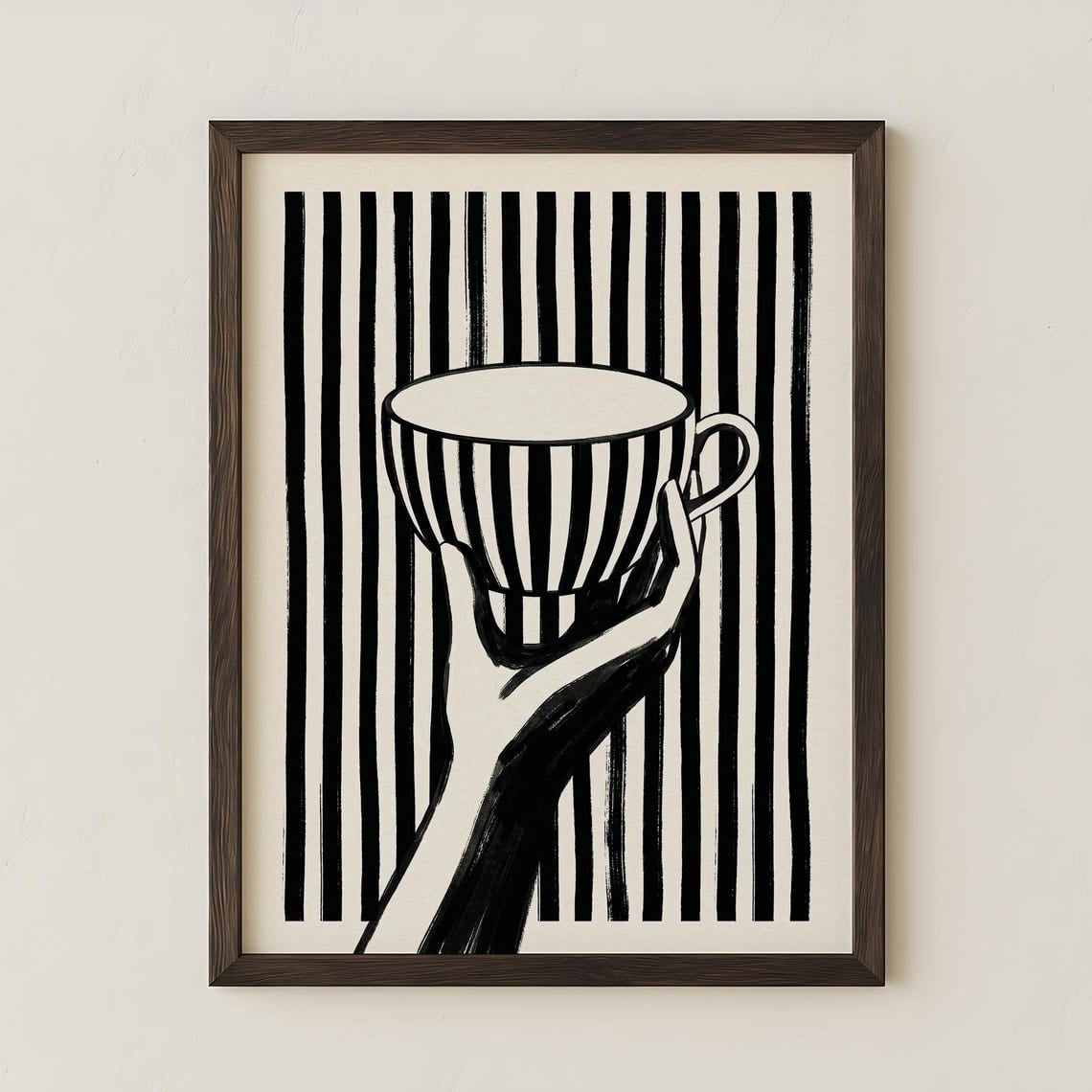 Black White Coffee Cup Kitchen Poster Unframed Paper Print - Walmart.com