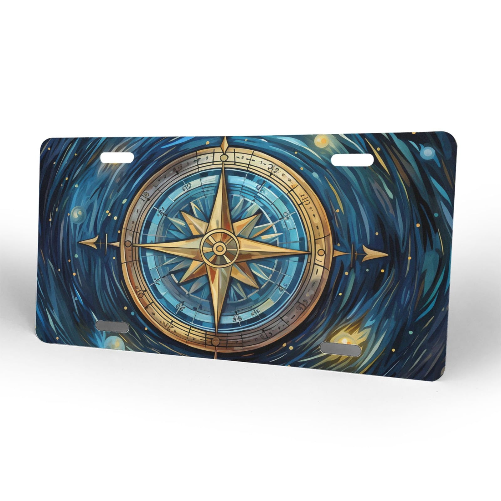 Black White Compass License Plate, Decorative Car Front License Plate ...