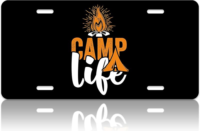 Black and White Compass Symbol Car Front License Plate Cover Funny ...