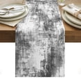 Black White Cotton Linen Table Runner Modern Abstract Gradient Black ...