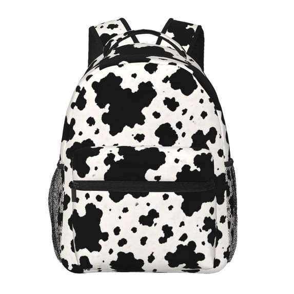 Black White Cow Backpack Lightweight Travel Bag for Men and Women ...