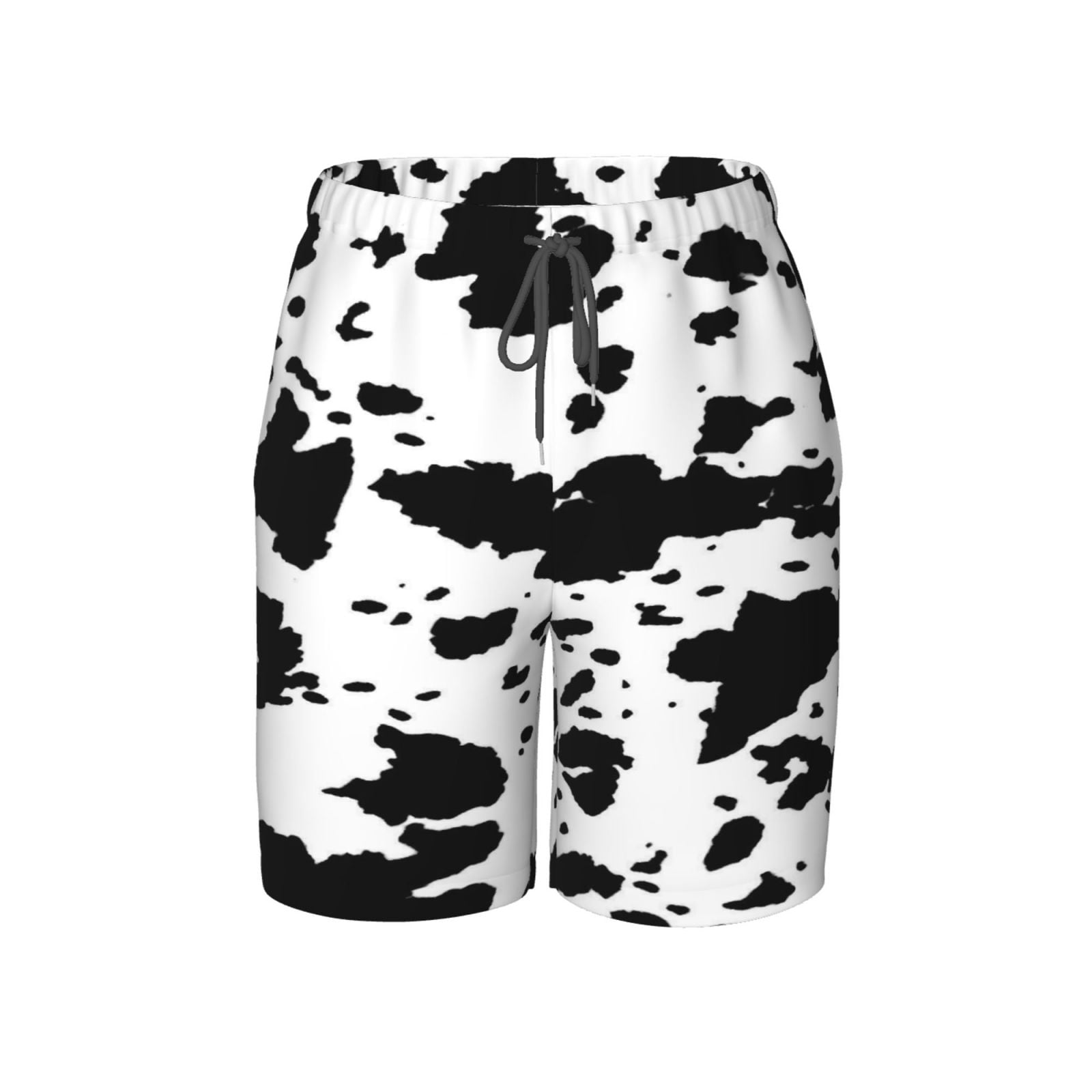 Black White Cow Beach Pants Lightweight Teen Shorts with Mesh Lining ...