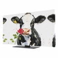 Black White Cow Elastic Indoor TV Cover 65" Dust Protector,Stretch ...