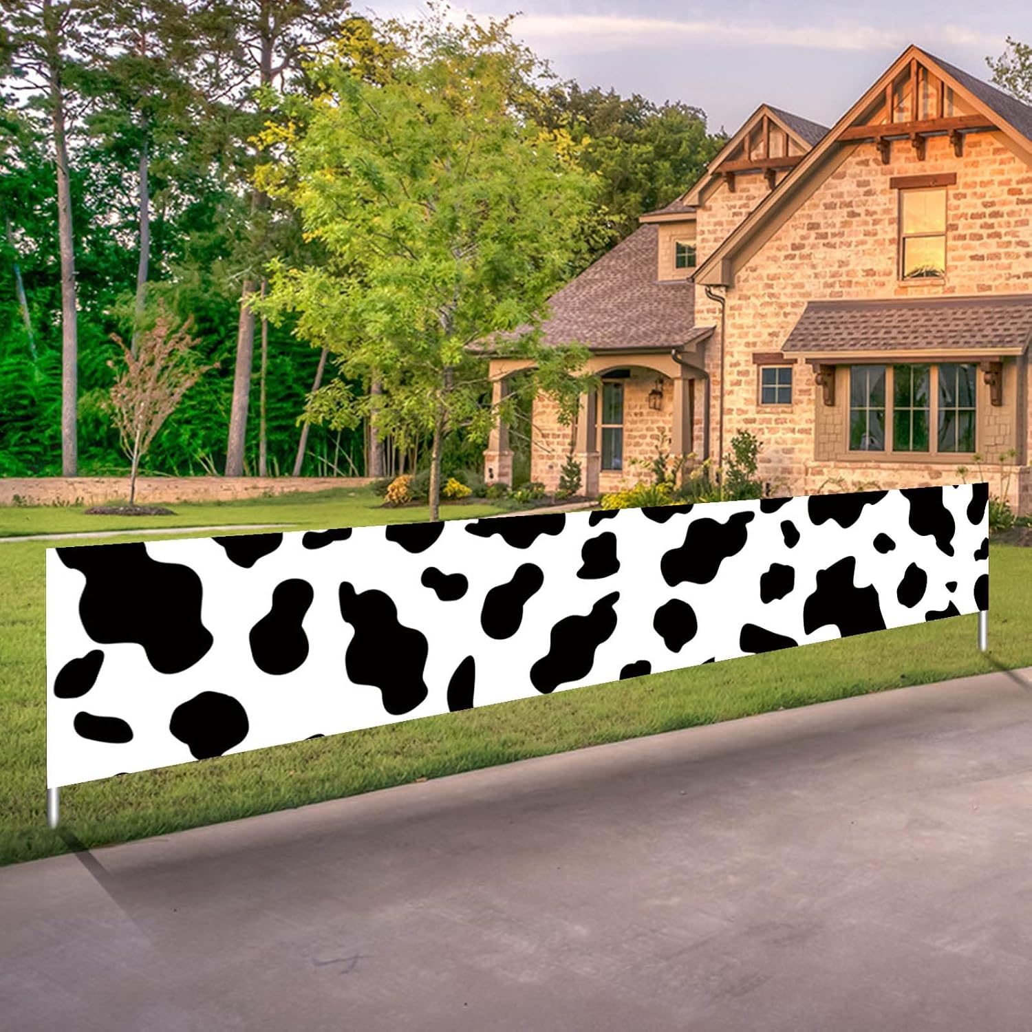 Black and White Cow Farm Animal Yard Banner 18 X 98 inch Indoor Outdoor ...