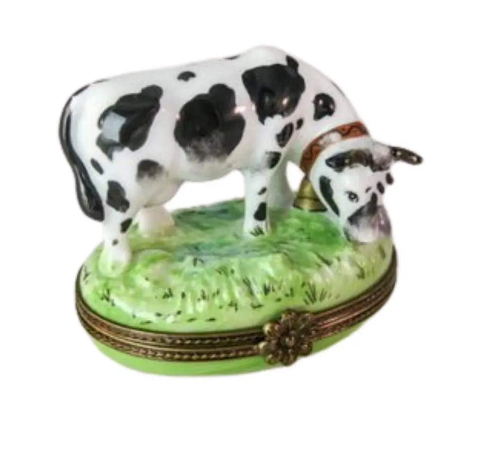 Black White Cow Limoges Box Porcelain Figurine - Walmart.com