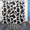 Black White Cow Print Pattern Bathroom Accessory Sets Waterproof Shower ...
