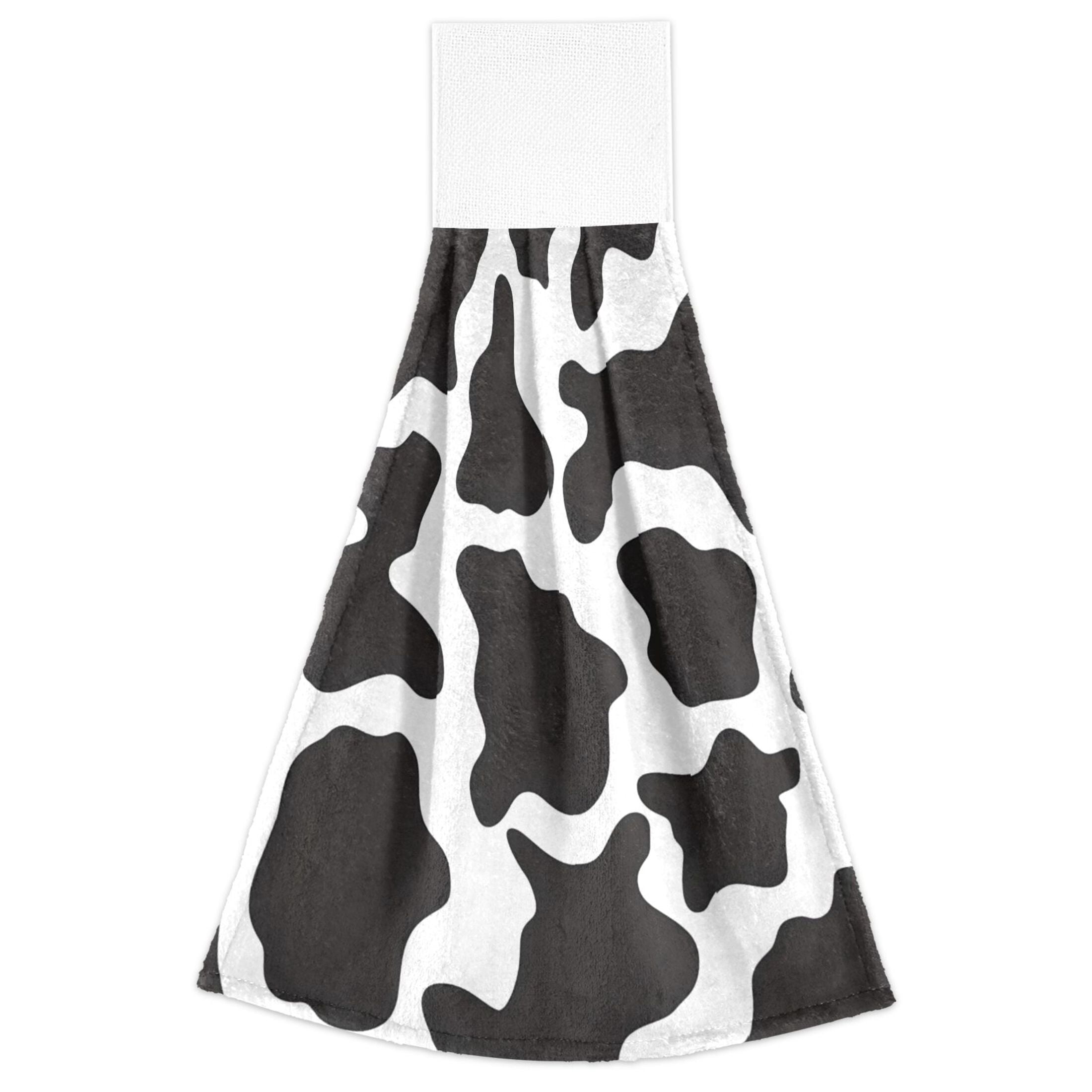 Black White Cow Print Pattern Hand Towels 2 Pack Quick Dry Velvet Soft ...