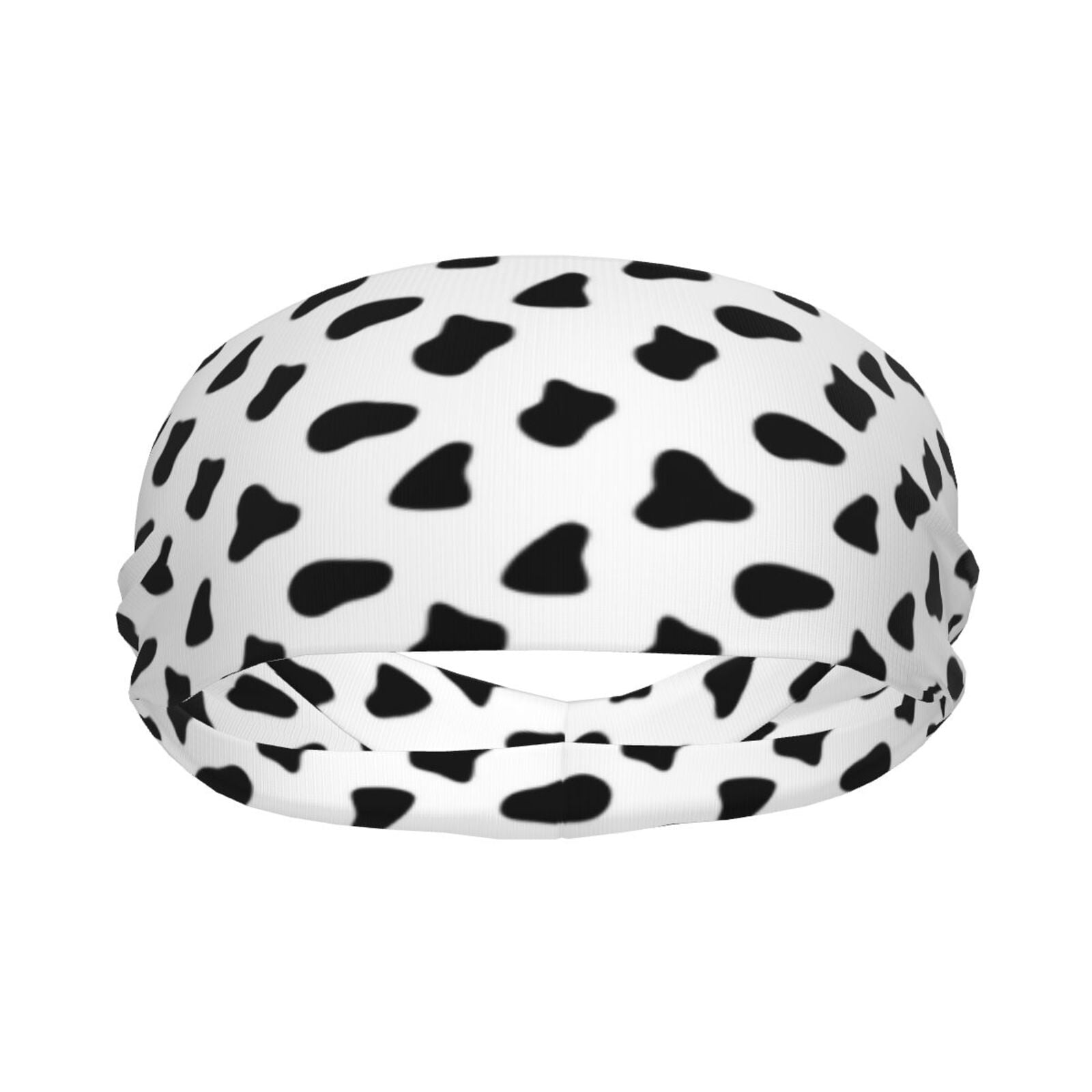 Black White Cow Print Sports Headband for Women Men, Running Headband ...