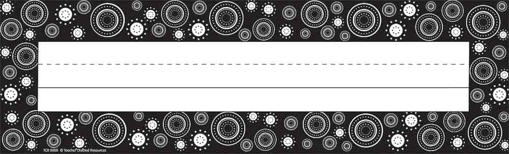 Teacher Created Resources 5182 Crazy Circles Name Plates Flat - Black ...