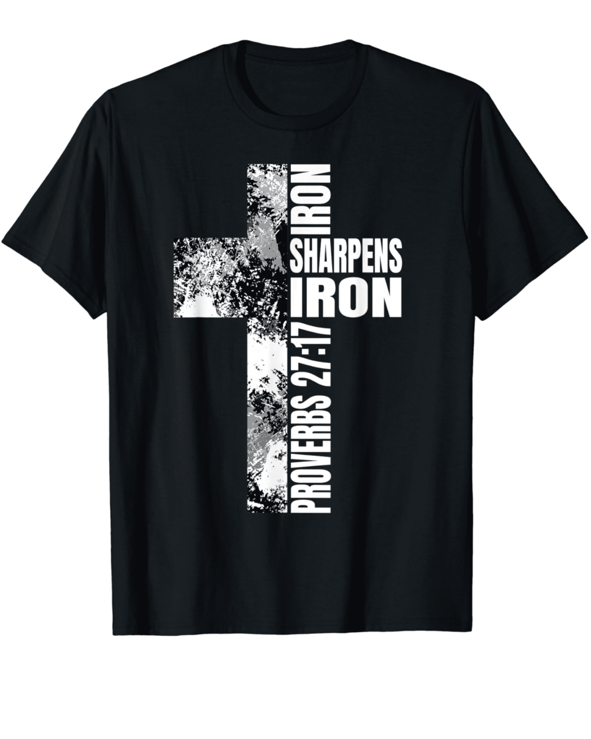 Black White Cross Iron Sharpens Iron Verse Christian Couples T-Shirt ...